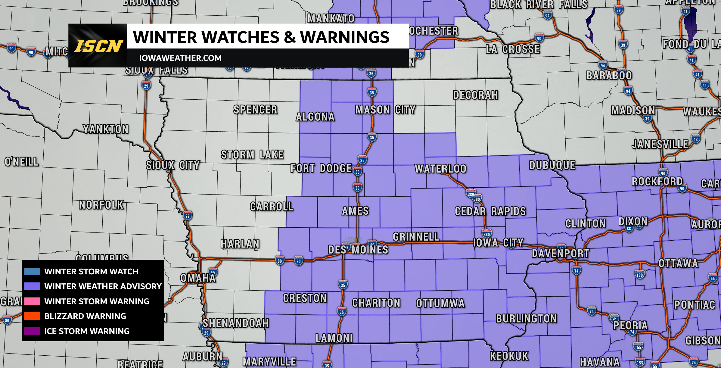 Winter Weather Advisory Issued for Parts of Iowa- IowaWeather.com