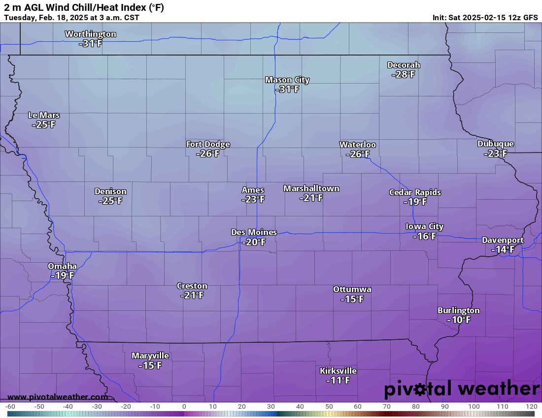 Bitter Cold and Dangerous Wind Chills Set to Grip Iowa
