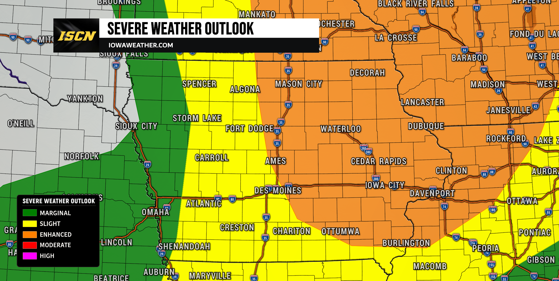 Severe Weather Threat Wednesday Across Iowa